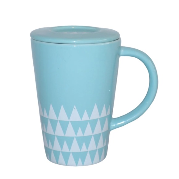 Davids Tea | Kitchen | Davids Tea White Triangle Pattern Teal 6 Oz Mug ...